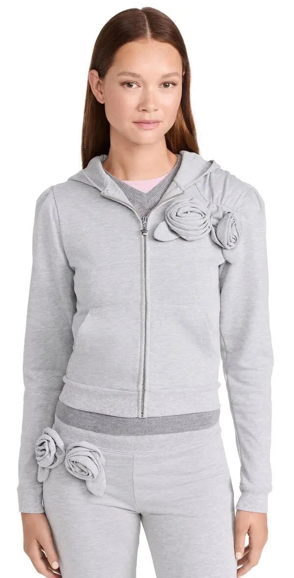 Sandy Liang Sookie Hoodie In Heather Grey - 60% Off | Editorialist